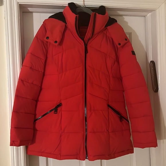 Calvin Klein | Jackets & Coats | Calvin Klein Red Puffer Coat | Poshmark